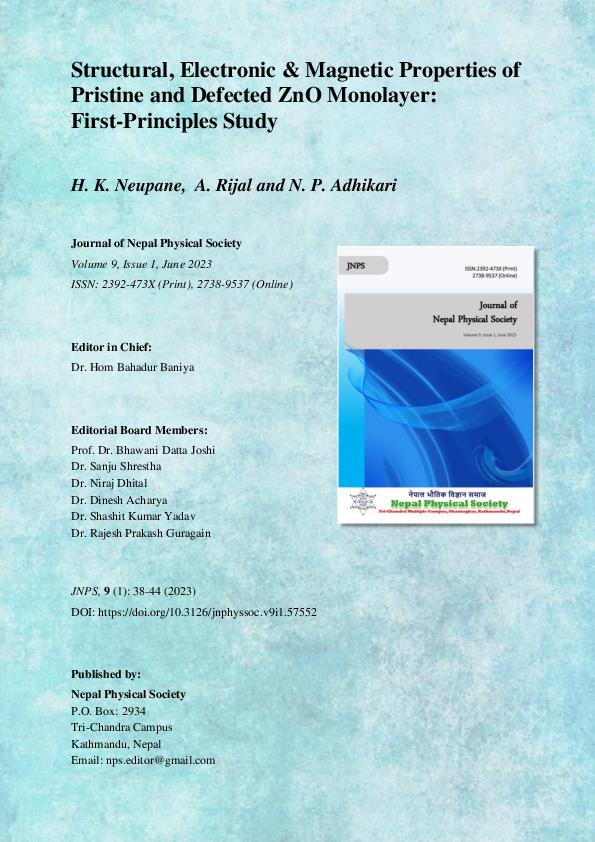 (PDF) Structural, Electronic & Magnetic Properties of Pristine and ...