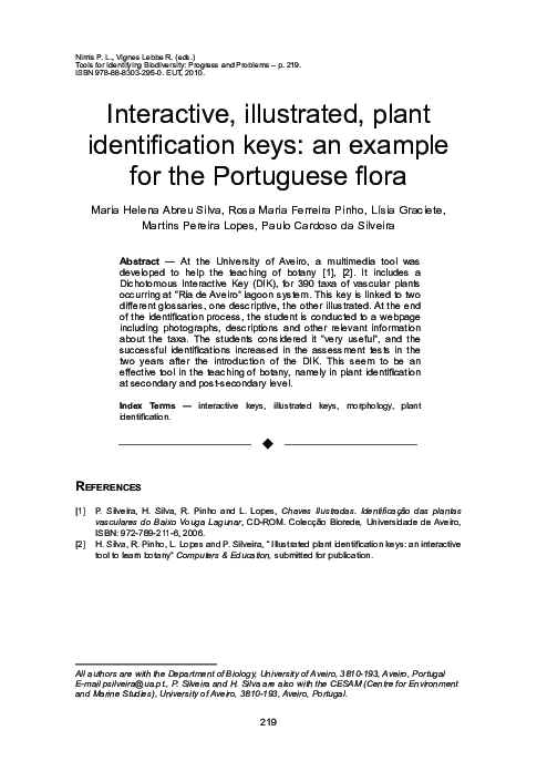 (PDF) Interactive, illustrated, plant identification keys: an example ...