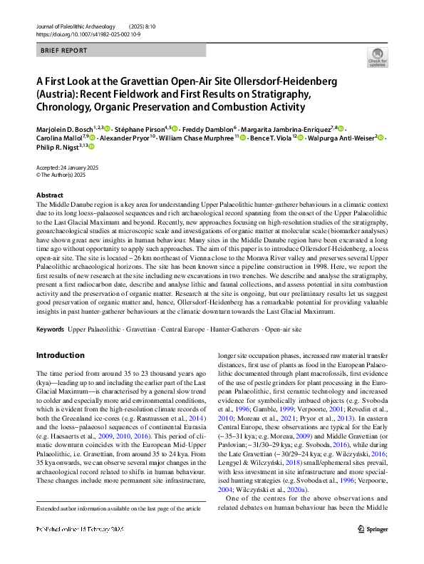 (PDF) A First Look at the Gravettian Open-Air Site Ollersdorf ...