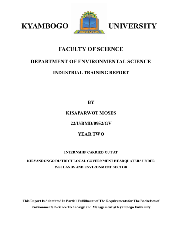 (PDF) FACULTY OF SCIENCE DEPARTMENT OF ENVIRONMENTAL SCIENCE