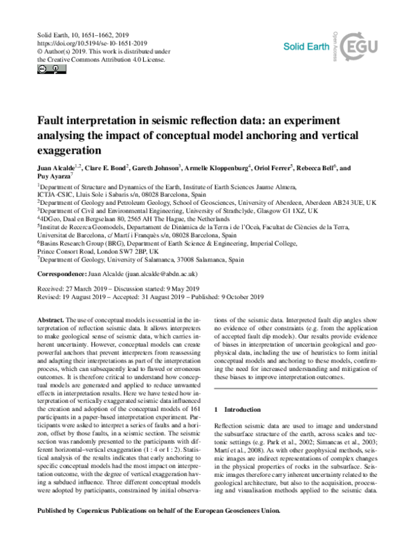 (PDF) Fault interpretation in seismic reflection data: an experiment ...