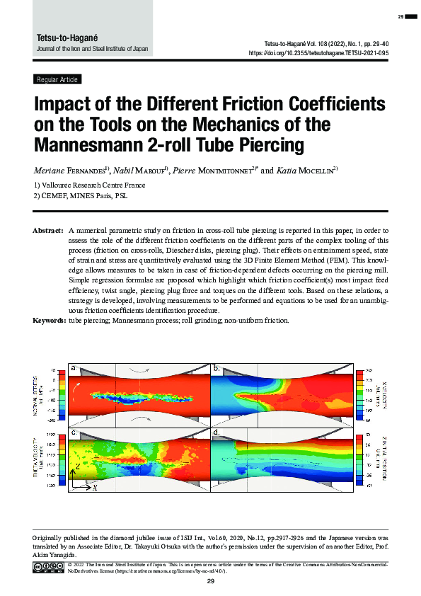 (PDF) Impact of the Different Friction Coefficients on the Tools on the Mechanics of the ...