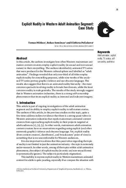 (PDF) Explicit Nudity in Western Adult Animation Segment: Case Study