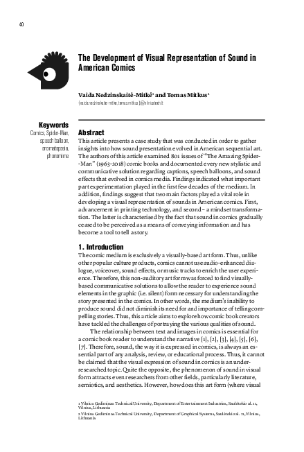 (PDF) The Development of Visual Representation of Sound in American Comics