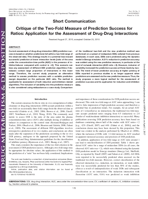 (PDF) Critique of the Two-Fold Measure of Prediction Success for Ratios ...