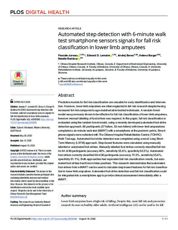 (PDF) Automated step detection with 6-minute walk test smartphone ...