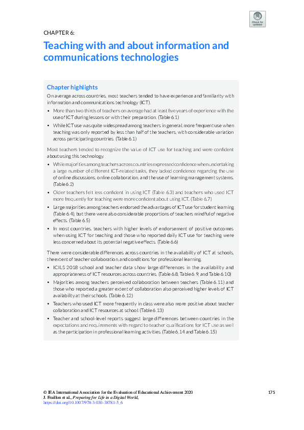 (PDF) Teaching with and about information and communications technologies