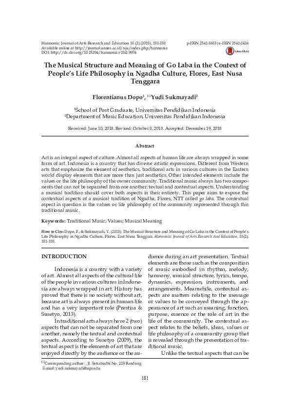 (PDF) The Musical Structure and Meaning of Go Laba in the Context of ...