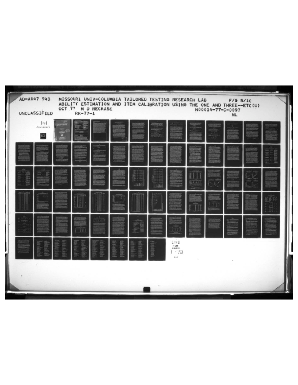 (PDF) Ability Estimation and Item Calibration Using the One and Three ...