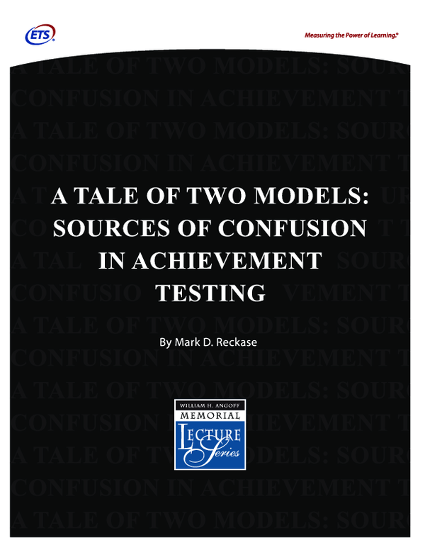 (PDF) A Tale of Two Models: Sources of Confusion in Achievement Testing ...