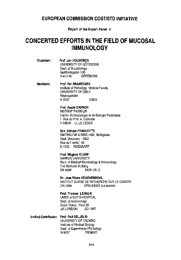 (PDF) Report of the Expert Panel VI Concerted efforts in the field of ...
