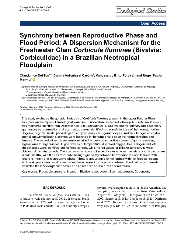 (PDF) Synchrony between Reproductive Phase and Flood Period: A ...