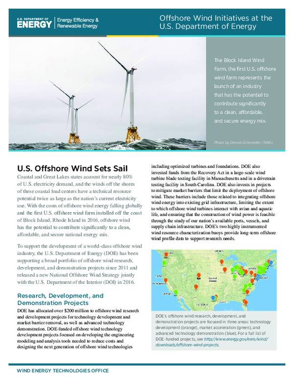 (PDF) Offshore Wind Initiatives at the U.S. Department of Energy