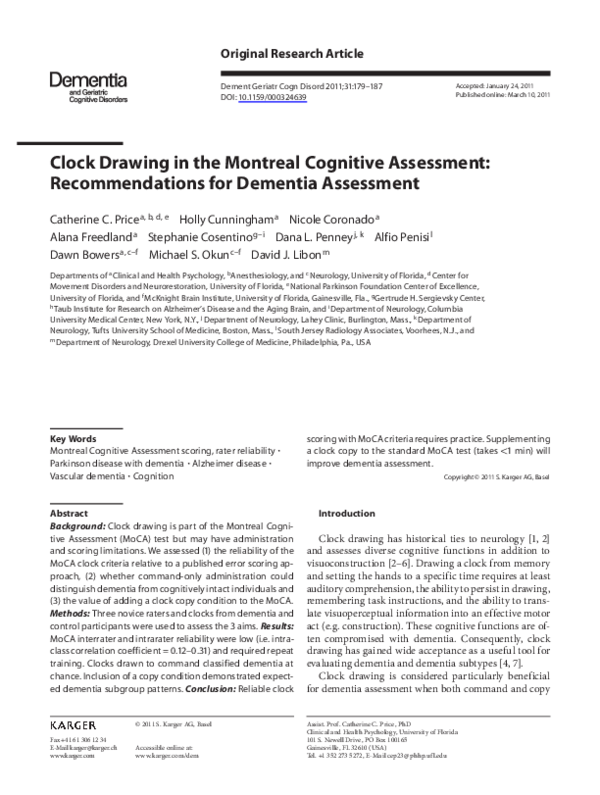 (PDF) Clock Drawing in the Montreal Cognitive Assessment ...