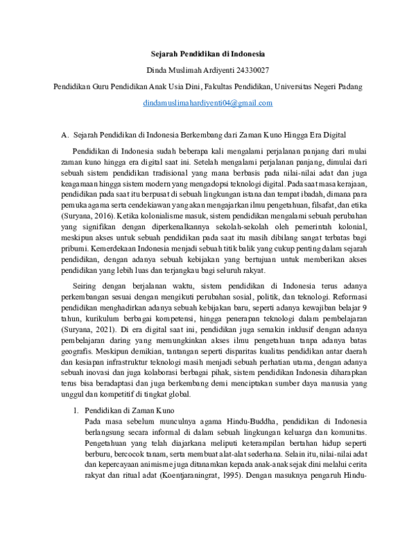 (PDF) Sejarah Pendidikan di Indonesia