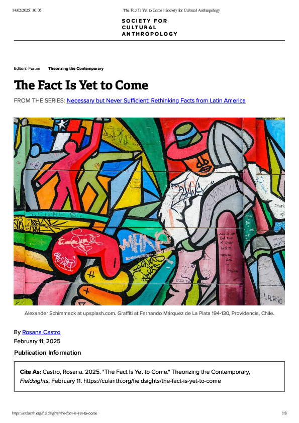 (PDF) The Fact Is Yet to Come