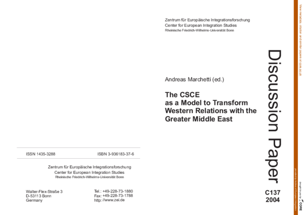 (PDF) The CSCE as a Model to Transform Western Relations with the ...