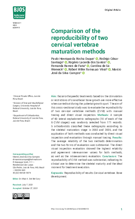 (PDF) Comparison of the reproducibility of two cervical vertebrae ...