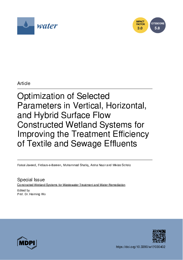 (PDF) Optimization of Selected Parameters in Vertical, Horizontal, and Hybrid Surface Flow ...