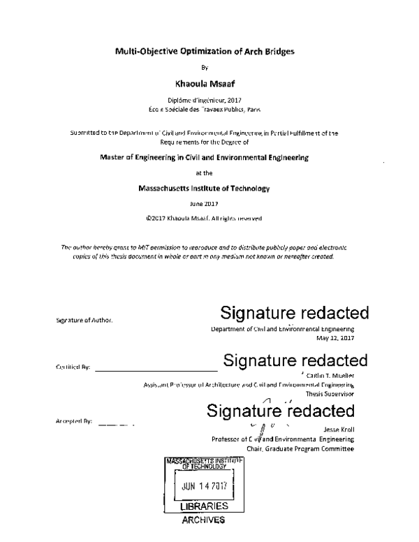 (PDF) Multi-Objective optimization of arch bridges