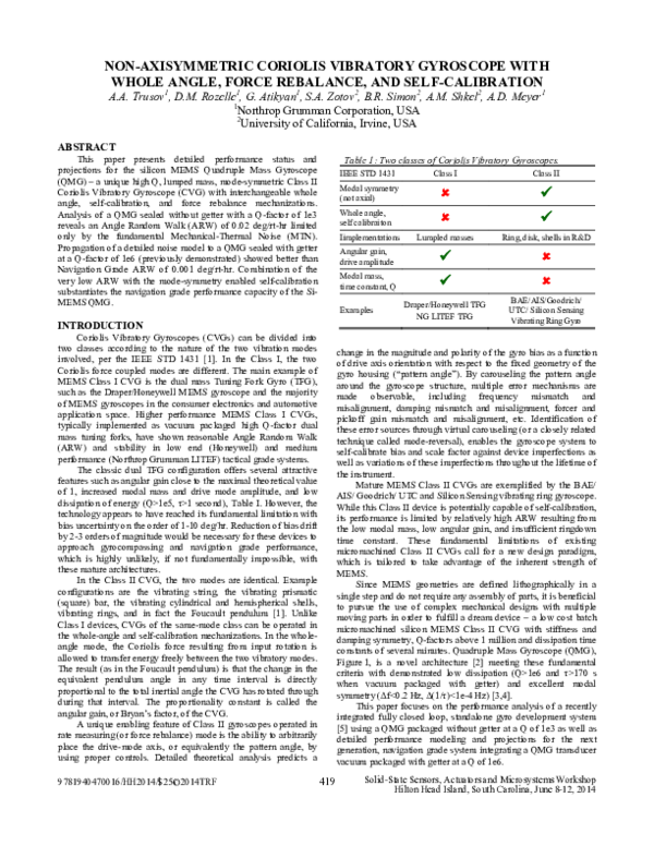 (PDF) Non-Axisymmetric Coriolis Vibratory Gyroscope with Whole Angle ...