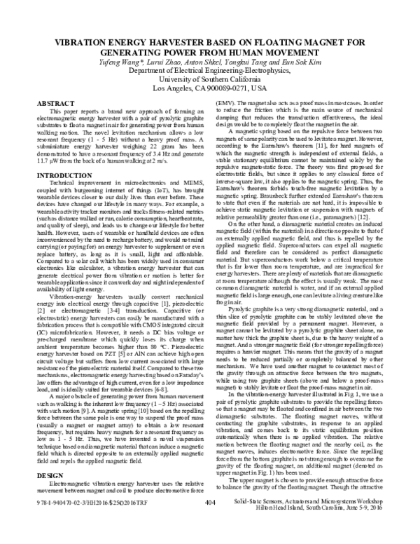 (PDF) Vibration Energy Harvester Based on Floating Magnet for ...