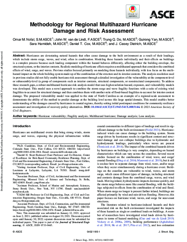 (PDF) Methodology for Regional Multihazard Hurricane Damage and Risk ...