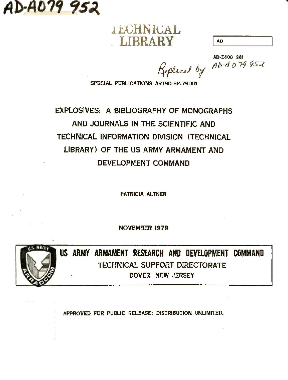 (PDF) Explosives: A Bibliography of Monographs and Journals in the ...