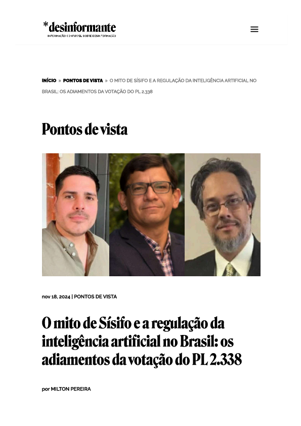 (PDF) A Regulação da Inteligência Artificial no Brasil e o Mito de Sísifo