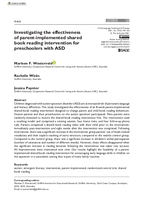 (PDF) Investigating the effectiveness of parent-implemented shared book ...