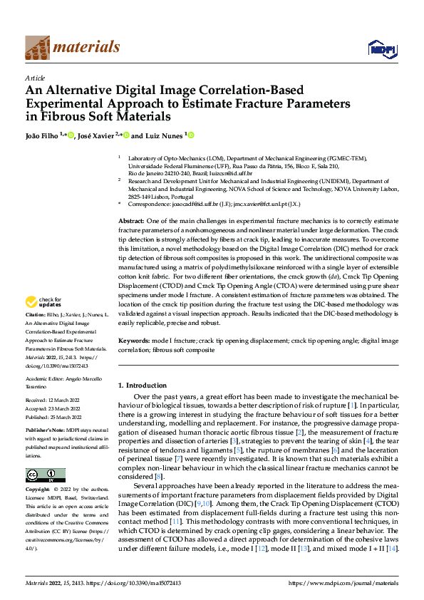 (PDF) An Alternative Digital Image Correlation-Based Experimental Approach to Estimate Fracture ...