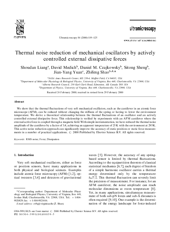 (PDF) Thermal noise reduction of mechanical oscillators by actively ...