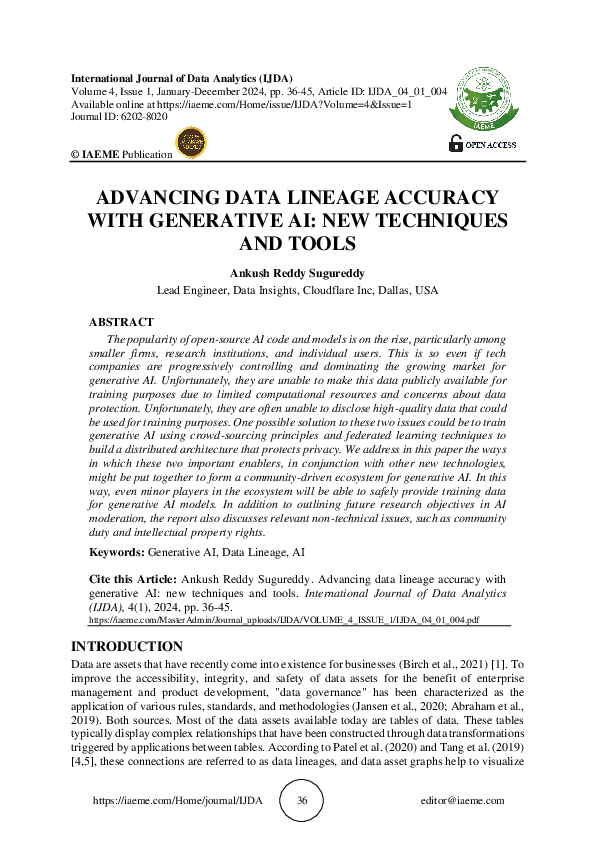 (PDF) ADVANCING DATA LINEAGE ACCURACY WITH GENERATIVE AI: NEW ...