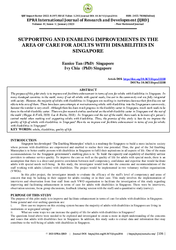 Supporting and Enabling Improvements in the Area of Care for Adults ...