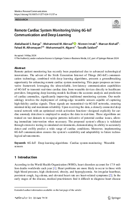 (PDF) Remote Cardiac System Monitoring Using 6G-IoT Communication and ...