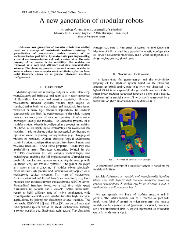(PDF) A new generation of modular robots