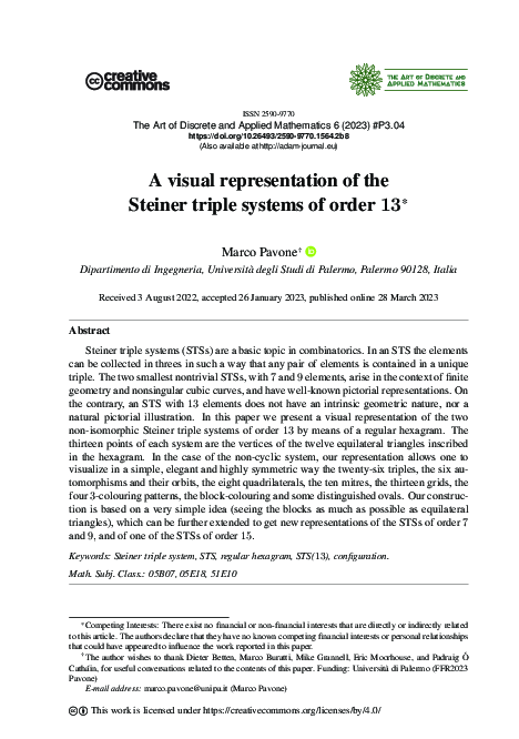 (PDF) A visual representation of the Steiner triple systems of order 13