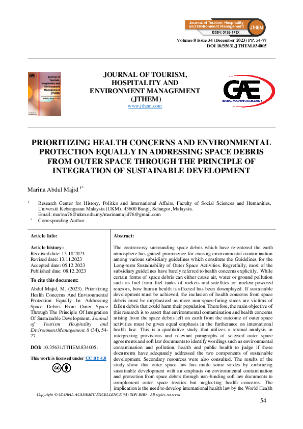 (PDF) Prioritizing Health Concerns and Environmental Protection Equally ...