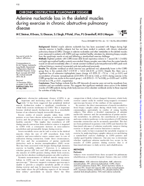 (PDF) Adenine nucleotide loss in the skeletal muscles during exercise ...