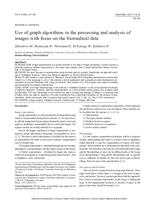 (PDF) Use of graph algorithms in the processing and analysis of images with focus on the ...