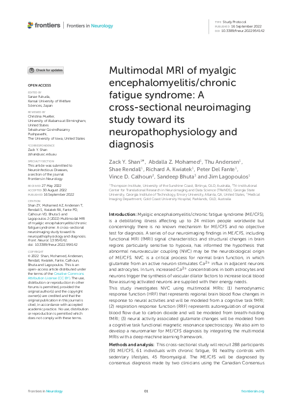 (PDF) Multimodal MRI of myalgic encephalomyelitis/chronic fatigue ...