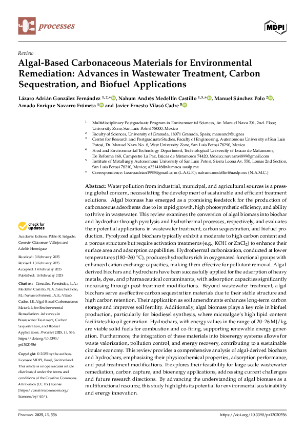 (PDF) Algal-Based Carbonaceous Materials for Environmental Remediation ...
