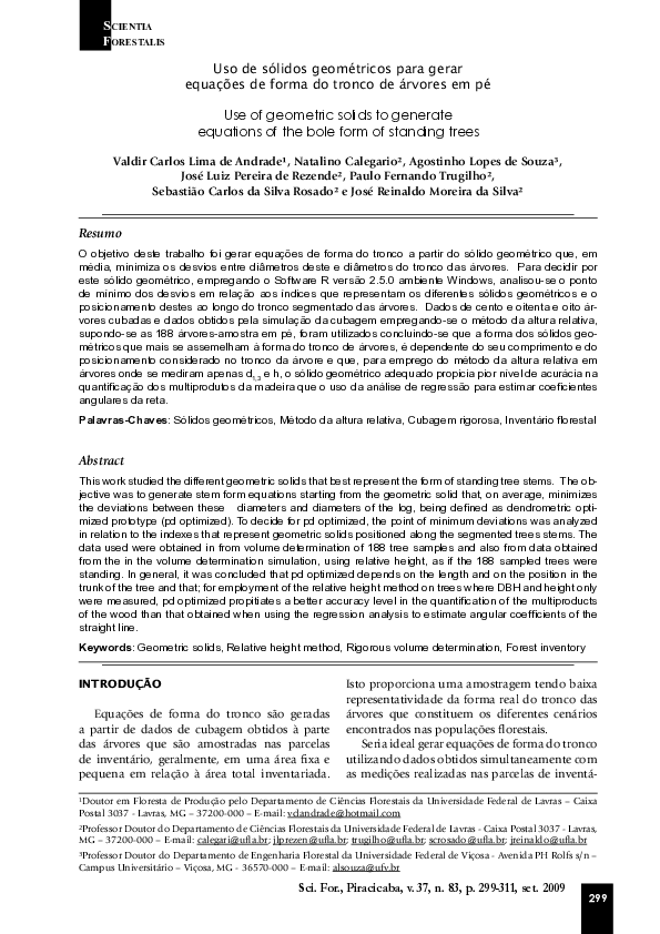 (PDF) Uso de sólidos geométricos para gerar equações de forma do tronco ...