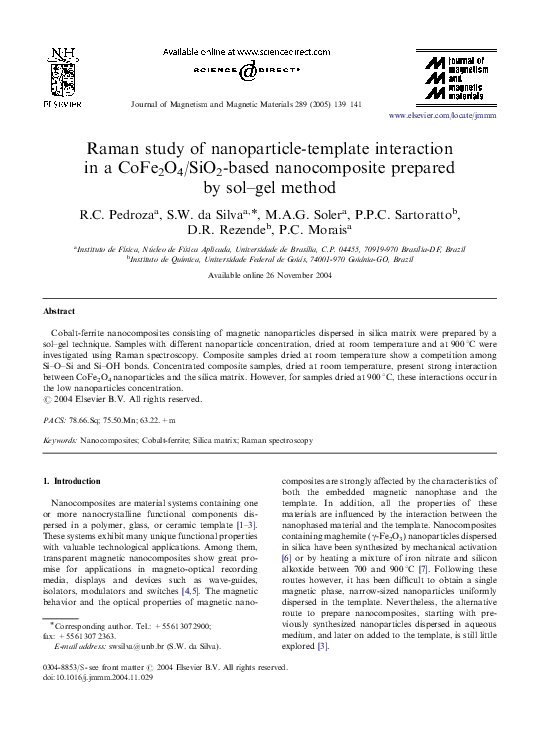 (PDF) Raman study of nanoparticle-template interaction in a CoFe2O4 ...