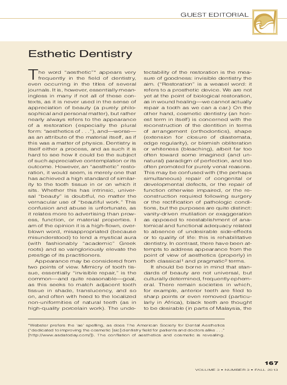 (PDF) Esthetic Dentistry
