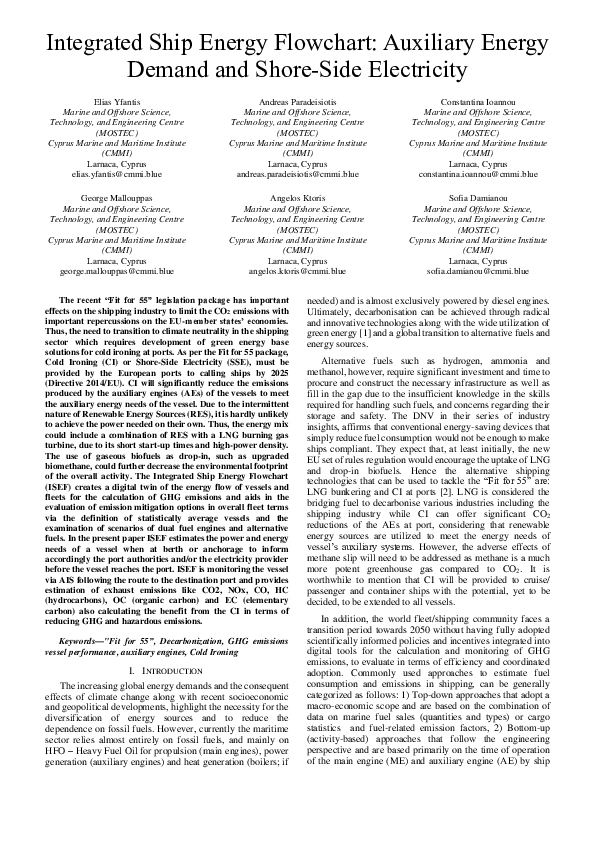 (PDF) Integrated Ship Energy Flowchart: Auxiliary Energy Demand and ...