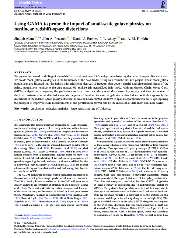 (PDF) Using GAMA to probe the impact of small-scale galaxy physics on ...