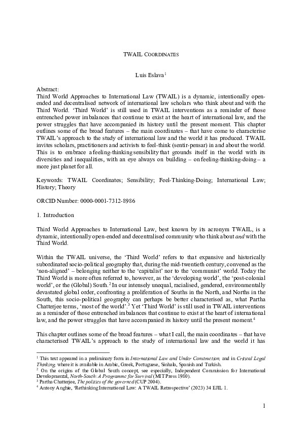 (PDF) TWAIL Coordinates: A Sensibility to Think and Do the World Anew