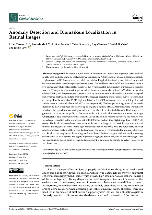 (PDF) Anomaly Detection and Biomarkers Localization in Retinal Images