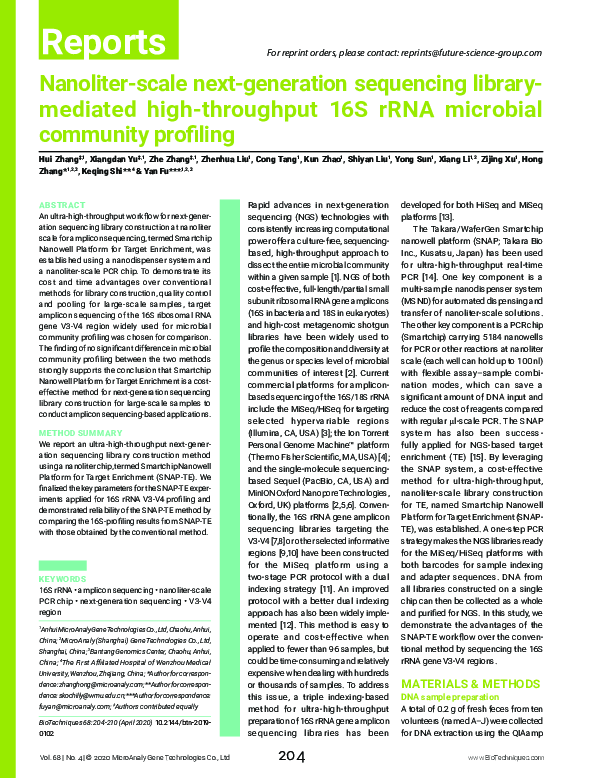 (PDF) Nanoliter-scale next-generation sequencing library-mediated high ...
